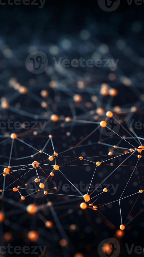Futuristic Visualization Of Interconnected Digital Nodes With Dark Background And Abundant Copy