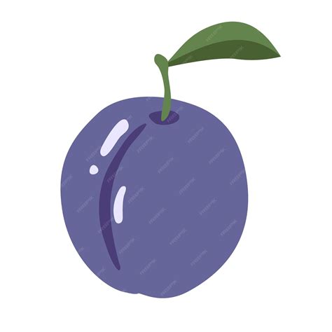 Premium Vector Blue Plum Vector Element Isolated On White Background