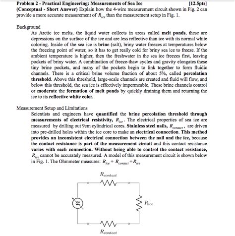 Solved Problem Practical Engineering Measurements Of Chegg