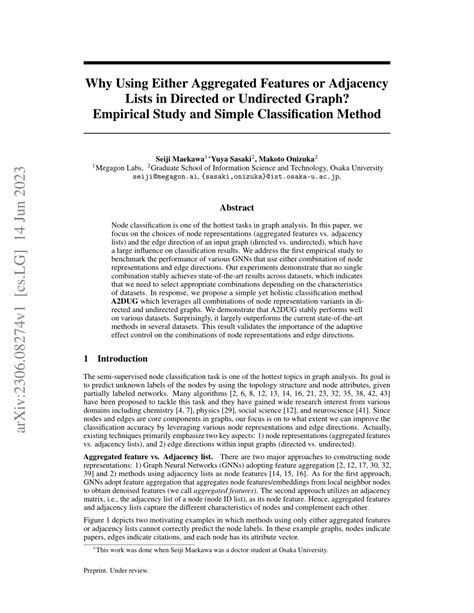 Pdf Why Using Either Aggregated Features Or Adjacency Lists In