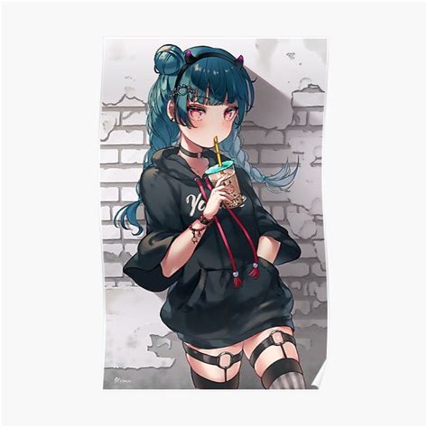 Cute Hentai Girl Poster By Mrkorecki Redbubble
