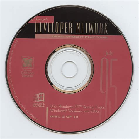 Microsoft Developer Network Us Windows Nt Service Packs Windows Versions And Sdks Disc