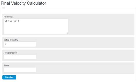 final velocity calculator calculator academy