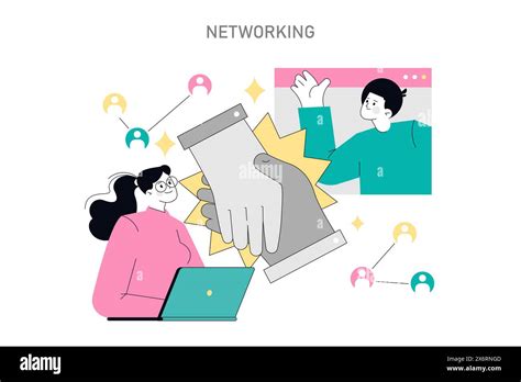 soft skills concept illustration of virtual networking with a person