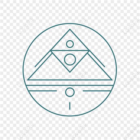 Triangles Symbol In A Circle Vector Lineal Icon Centering Png