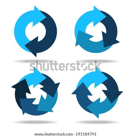 Set Icons Circle Arrows Cyclical Process Diagram Circular Arrows Abstract Design Logo