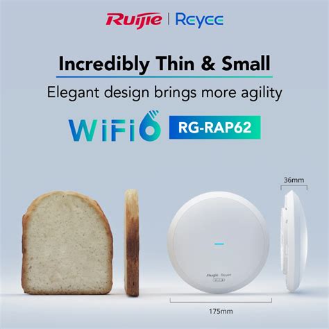 Ruijie 【ruijie Reyee Ap 精巧尺寸 📍完美部署企業 Wifi 6 網絡】 一塊🍞方包大小的ap 原來就是ruijie Reyee Rg Rap62，超精巧設計令佈置