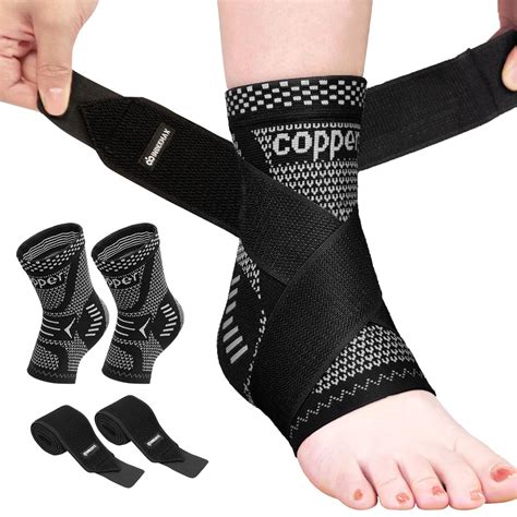 Ankle Brace For Sprained Ankle Copper Infused Compression Sleeve For