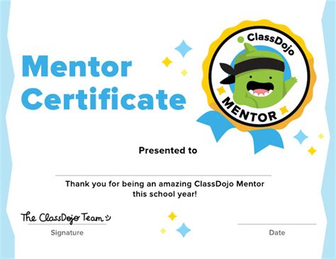 Class Dojo Mentor Certificate Pdf