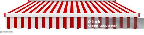판매자 차양 캐노피 3d 사실적인 벡터 일러스트 레이 션 차양에 대한 스톡 벡터 아트 및 기타 이미지 차양 상점 빨강 Istock