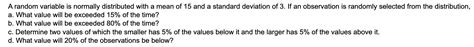 solved a random variable is normally distributed with a mean