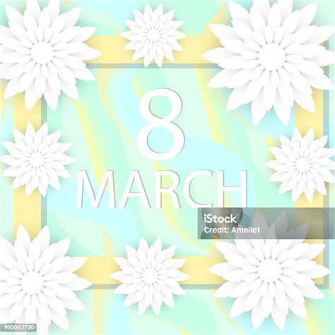 국제 여자의 하루 인사말 카드 현대 종이 컷 스타일 3 월 8 일 템플릿 디자인에 대 한입니다 벡터 일러스트입니다 0명에 대한 스톡 벡터 아트 및 기타 이미지 Istock