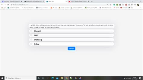 GitHub Arunpnambiar Quiz App