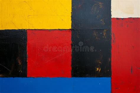 Bold Primary Color Blocks Arranged In A Geometric Abstract Style Reminiscent Of Modern Art