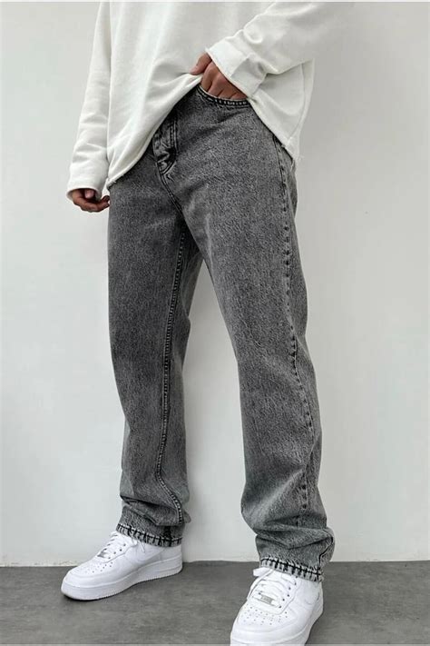 Cuqq Denim Erkek Asit Yıkama Gri Bol Paça Jean Kot Baggy Pantolon Fiyatı Yorumları Trendyol