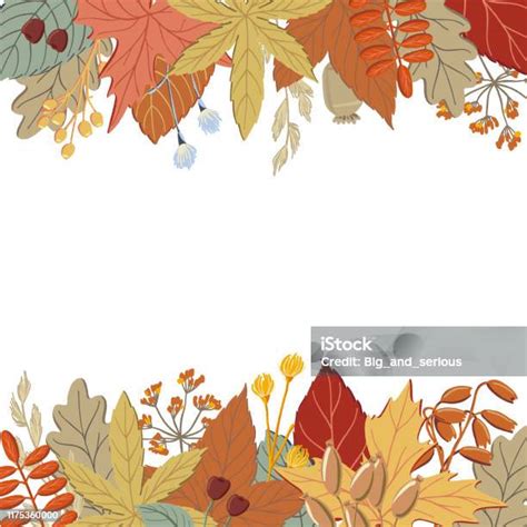 가을 단풍 나뭇 가지와 가지 배너 또는 인쇄 디자인 벡터 그림의 상단과 하단 테두리 가을 단풍 나뭇가지가 있는 상하 테두리 세트 0명에 대한 스톡 벡터 아트 및 기타 이미지
