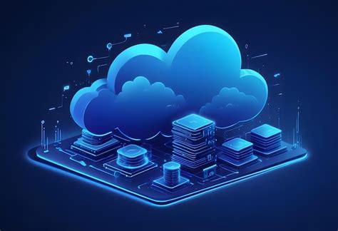 Data Base Cloud Computing Technology Premium Ai Generated Image