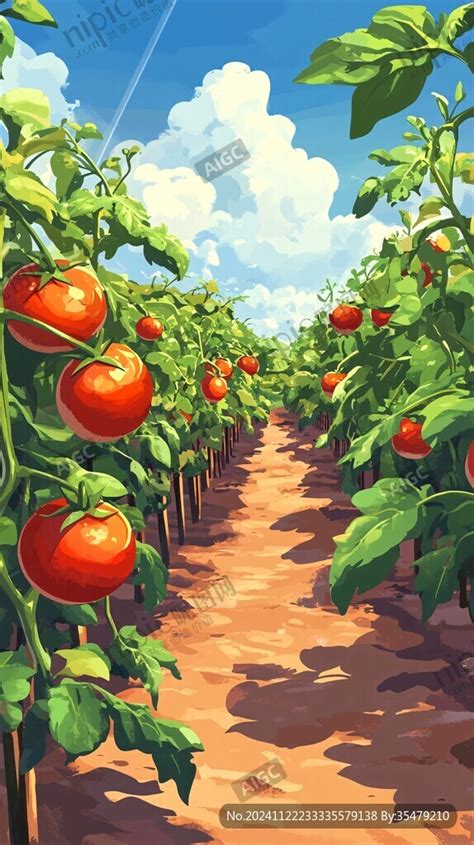 Ai创作图番茄插画包装 辣椒地插画 圣女果插画 小番茄插画 西红柿插画包装 冰糖小番茄插画 番茄味食品包装插画 圣女果噪点插画 西红柿插画 番茄动漫素材 番茄栽培农业种植 西红柿生长图 枸杞林