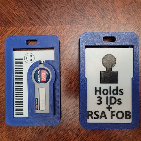 3d Printed Id Badge Rsa Securid Fob Badge 3 Id Card Holder Etsy
