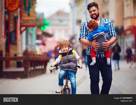 Happy Father Two Sons Image Photo Free Trial Bigstock