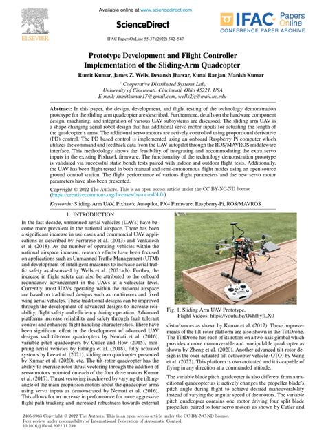Pdf Prototype Development And Flight Controller Implementation Of The