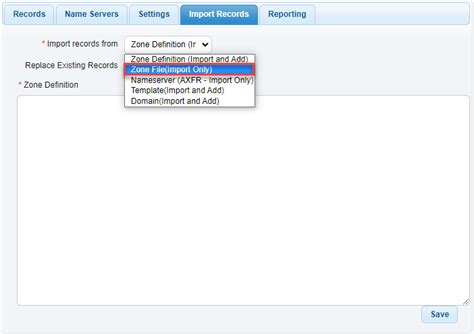 Import Records From A Zone File