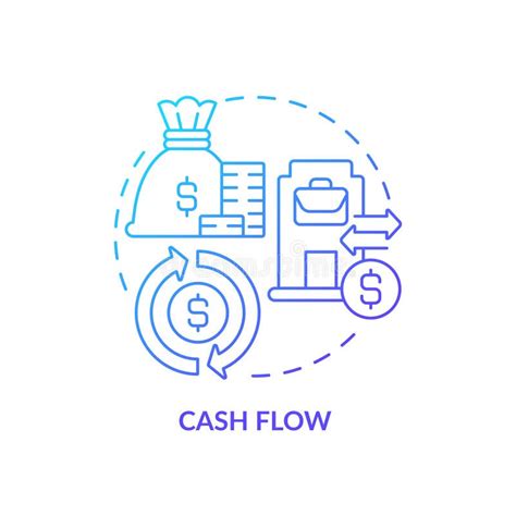 Thin Line Simple Gradient Cash Flow Icon Concept Stock Vector Illustration Of Flat Design