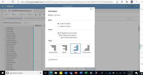 Sort Function Missing Ok Button — Anaplan Community