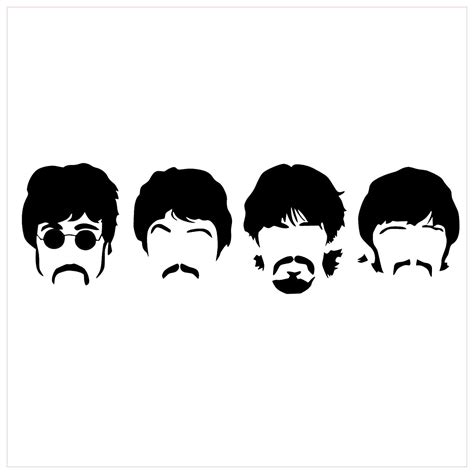 The Beatles Silhouette Band Vinyl Sticker Decal 35 00 Via Etsy