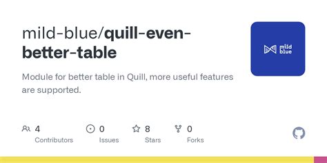github mild blue quill even better table module for better table in