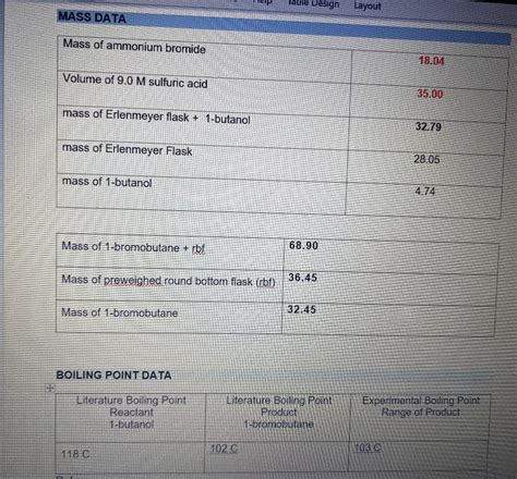 solved mass data boiling point data begin{tabular}{ l c c }