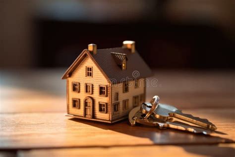 House Model And House Key Generative Ai Stock Illustration