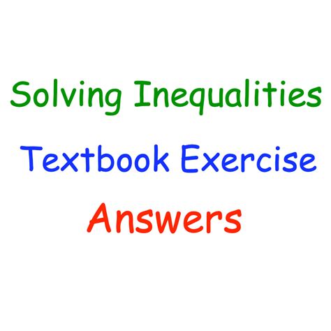 Solving Inequalities Textbook Answers Corbettmaths