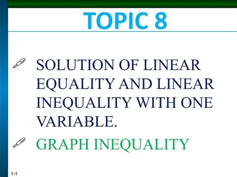 Solution Of Linear Equation And Inequality Ppt