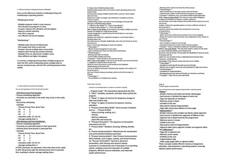 Os Sem Operating System Important Questions Pdf Operating Systems