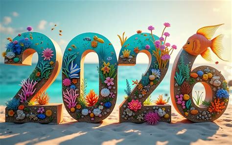 Download 2026 Happy New Year 4k Summer Art 2026 Concepts 2026 3d