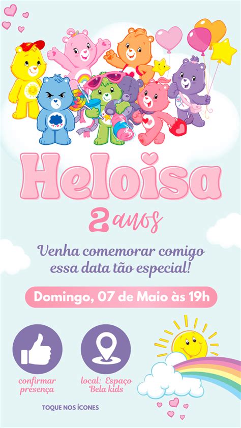 Convite Interativo Ursinhos Carinhosos CRIAFEST