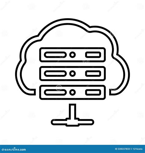 Cloud Computing Server Line Icon Outline Vector Stock Vector