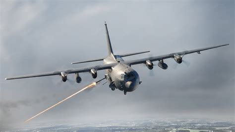Us Advanced Ac 130 Gunship Fires All Its Scary Cannons On Ground Targets