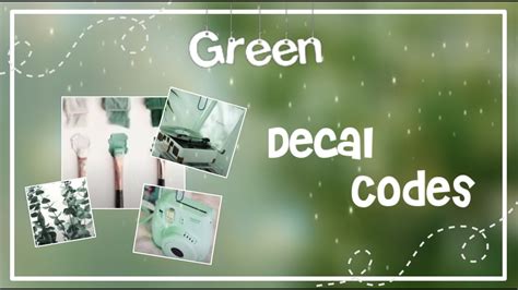 Roblox Green Aesthetic Decal Codes YouTube