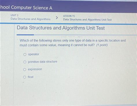 solved hool computer science aunit 3lesson 15data structures
