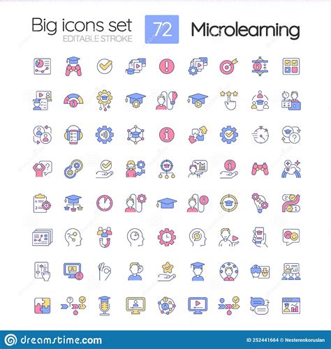 Microlearning Approach Rgb Color Icons Set Stock Vector Illustration Of Adaptive Pack 252441664