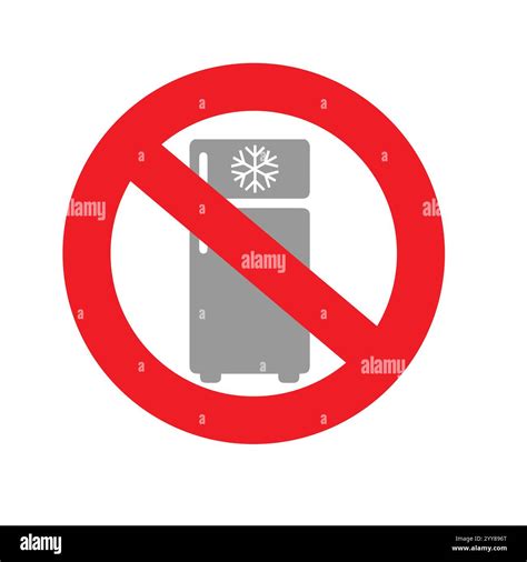 Refrigerator In A Prohibition Red Circle Do Not Freeze Or Refrigerate