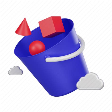 Storage Bucket Cloud Object Storage Database 3d Illustration