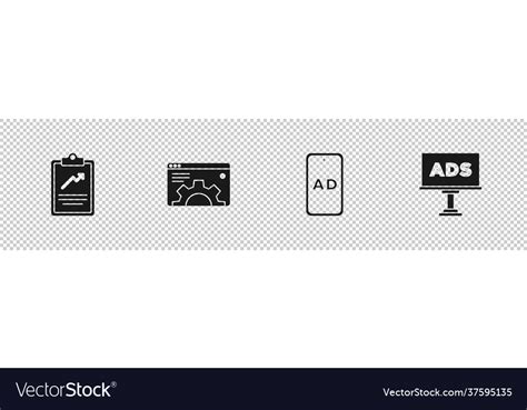 set clipboard with graph chart browser setting vector image
