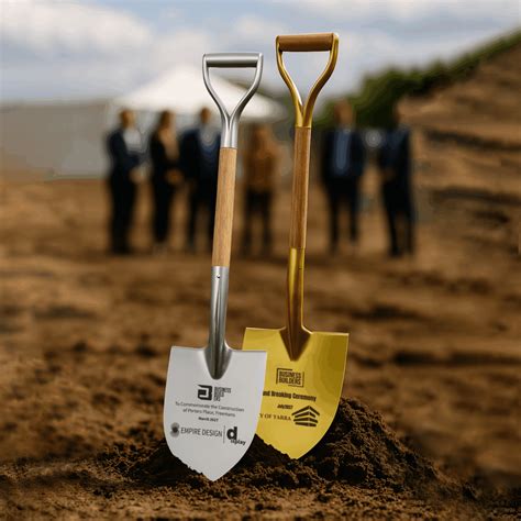 Groundbreaking Ceremonial Shovel Wooden Handle Ezitag