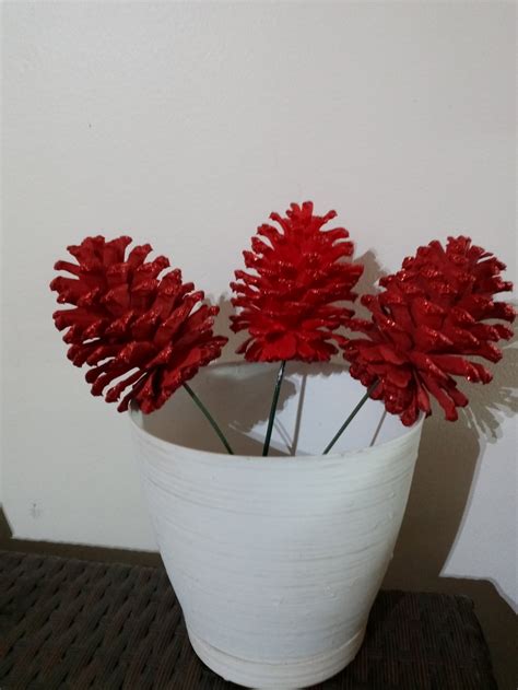 Rustic Painted Pine Cone Picks Etsy