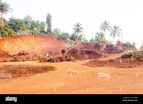 Earth Moving And Ground Leveling Work Using Heavy Equipment At A