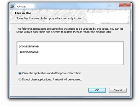 C Msi Setup Showing File In Use Message On Uninstallation Stack