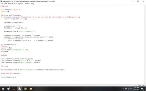 Python Program To Network Scanner Gui App Using The Python Tkinter